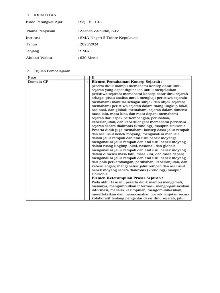 Modul Ajar X | PDF | Ilmu Sosial