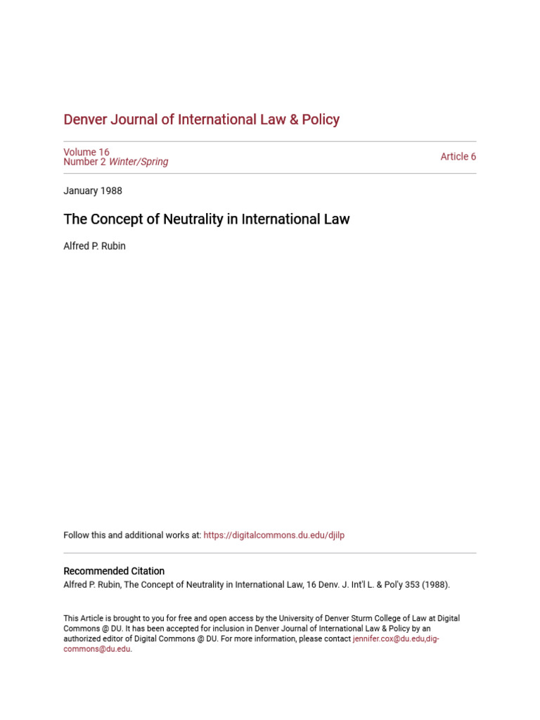 Neutrality in International Law Explained | PDF | Prize (Law) | Privateer