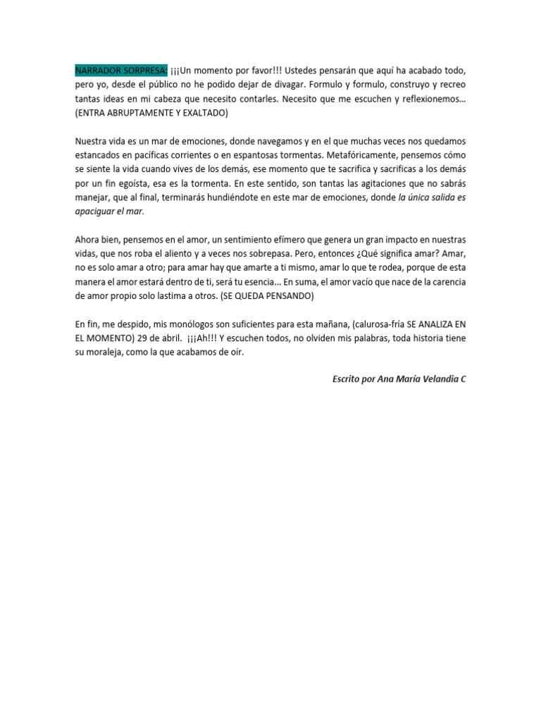 Narrador Sorpresa | PDF