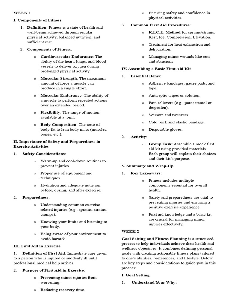 Fitness Components and First Aid Guide | PDF | Strength Training | Physical Fitness