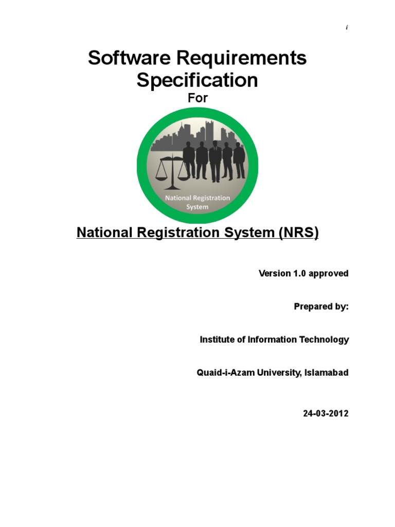 National Registration System SRS Document | PDF | Web Server | Internet ...