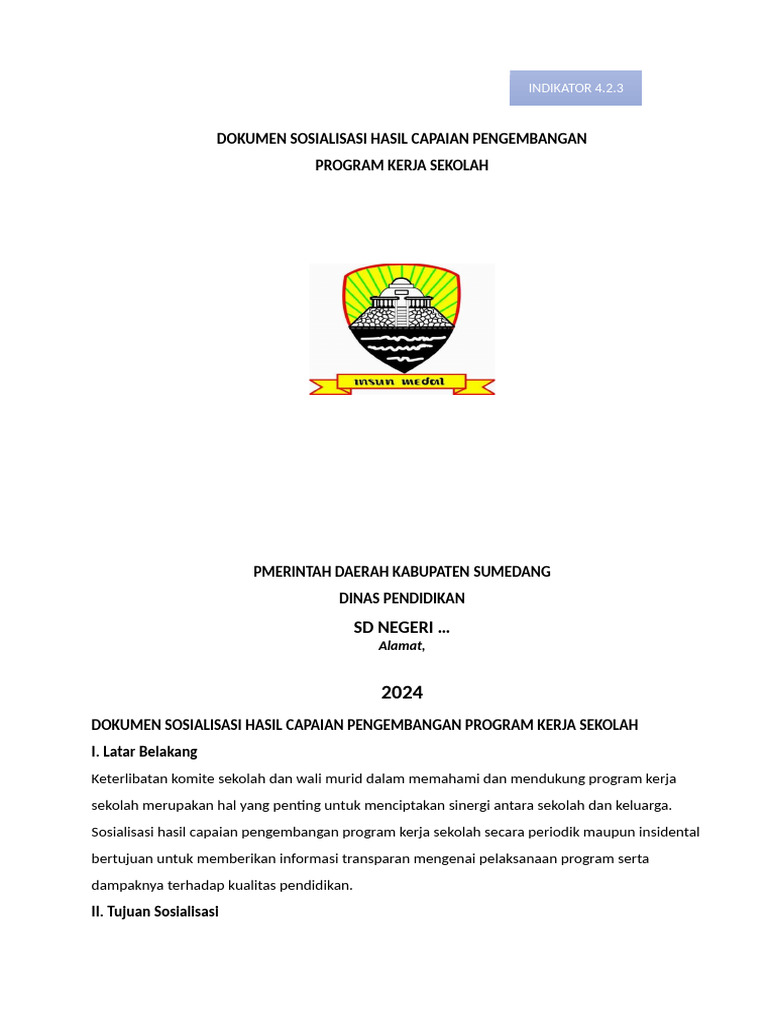 4.2.3 Dokumen Sosialisasi Hasil Capaian Pengembangan Program Kerja Sekolah | PDF