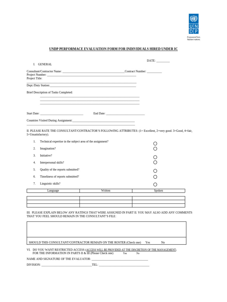 PSU - Individual Contract - Individual Contract Performance Evaluation ...