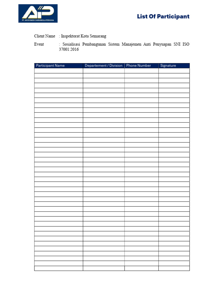 List of Participant | PDF