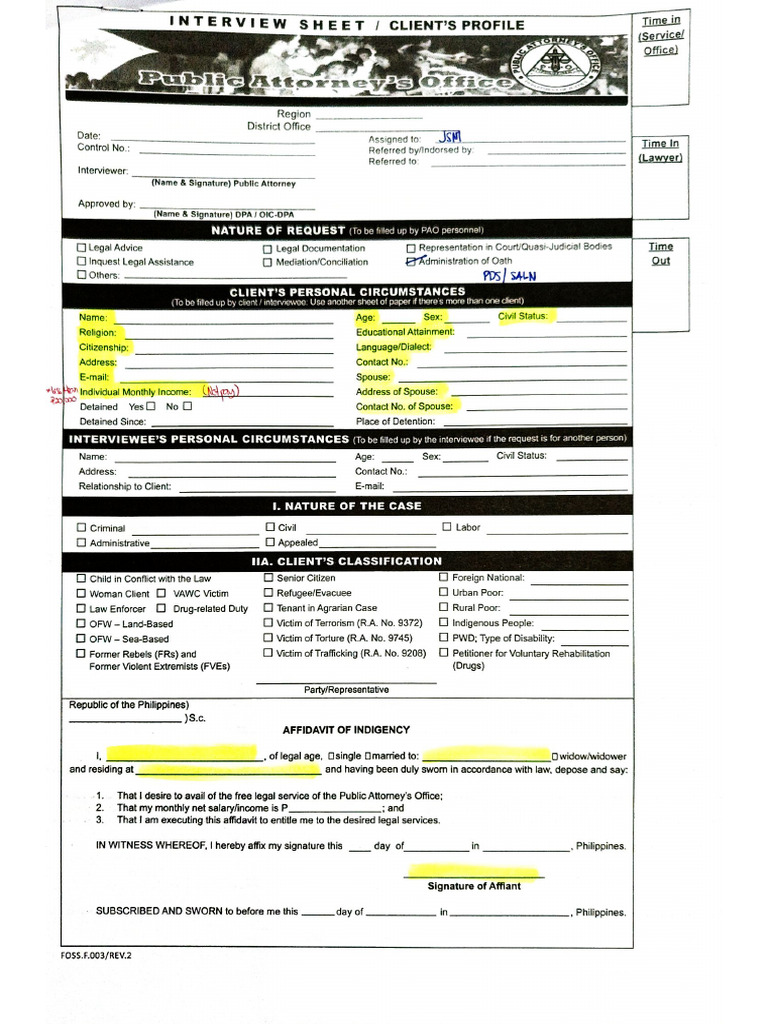 Interview Sheet | PDF