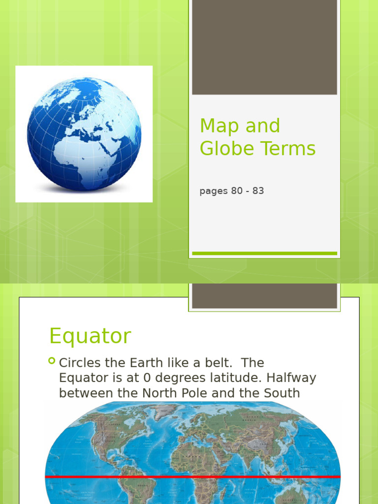 Map and Globe Terms: Pages 80 - 83 | PDF