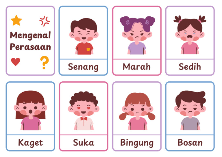 Mengenal Perasaan Kartu Pengingat Ungu Dan Merah Muda Simpel Dan Lucu | PDF