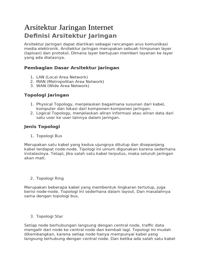 PERTEMUAN 9 Arsitektur Jaringan Internet | PDF