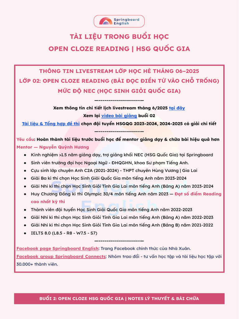 (Springboard - NEC) Theory & Class Notes - Lesson 02 | PDF