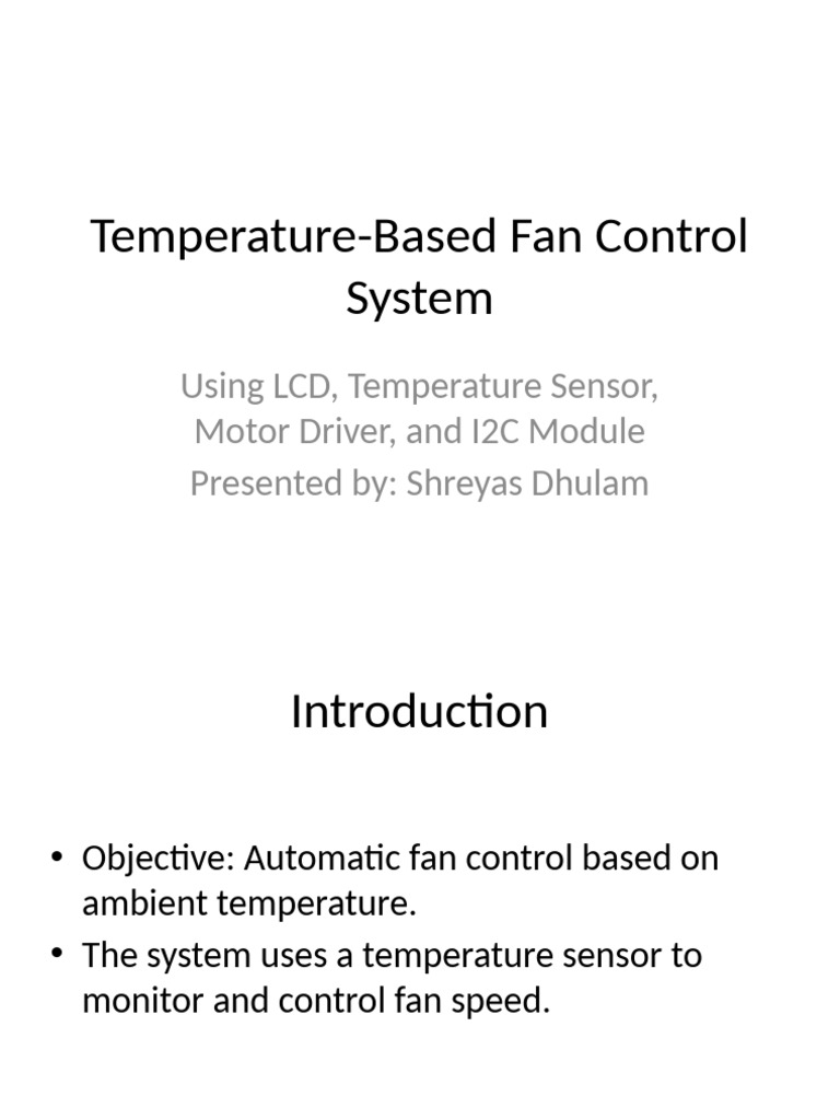 Automated Temperature Fan Control System | PDF
