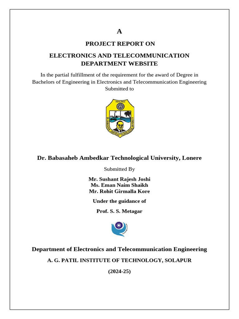 Project Report Final Year 2024-25 | PDF | Databases | Software Testing