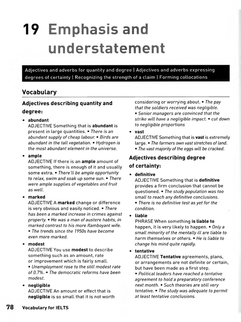 Unit 19 - Emphasis and Understatement | PDF | Adverb | Linguistics
