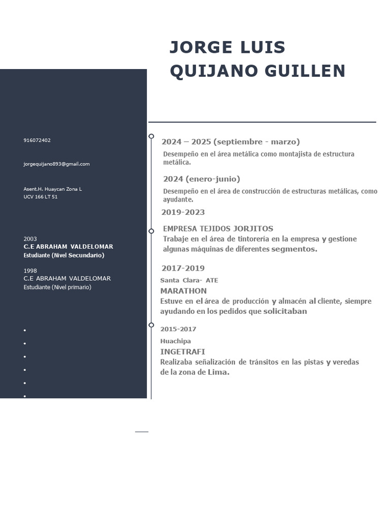 CV - Jorge (1) PDF Mina Actualizado | PDF