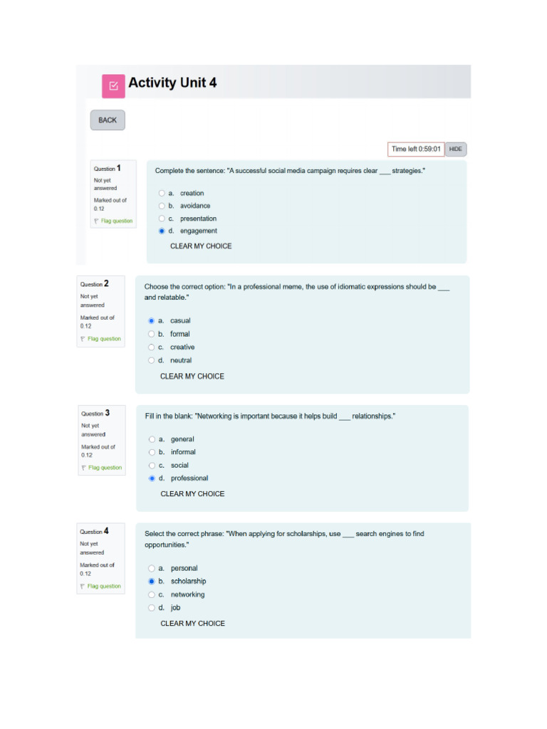 Activity Unit 4 - Week 10 | PDF