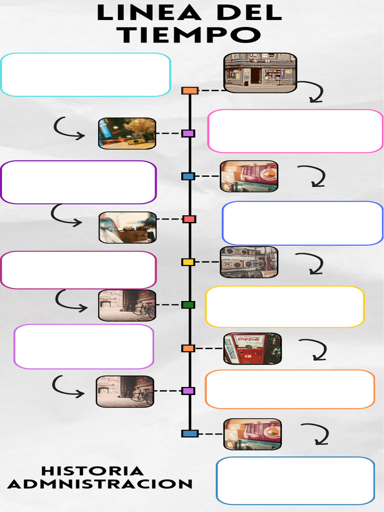 Infografia Línea Del Tiempo Historia Timeline Doodle Multicolor | PDF