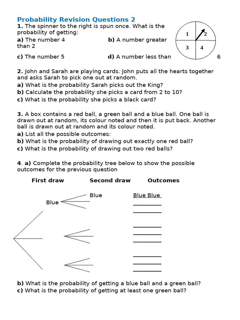 Probability Revision Quesitons 2 | PDF | Probability | Probability Theory