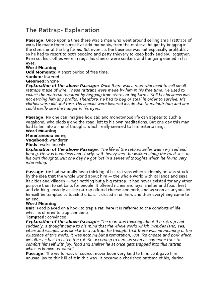 The Rattrap: A Cautionary Tale | PDF | Trapping | Forge