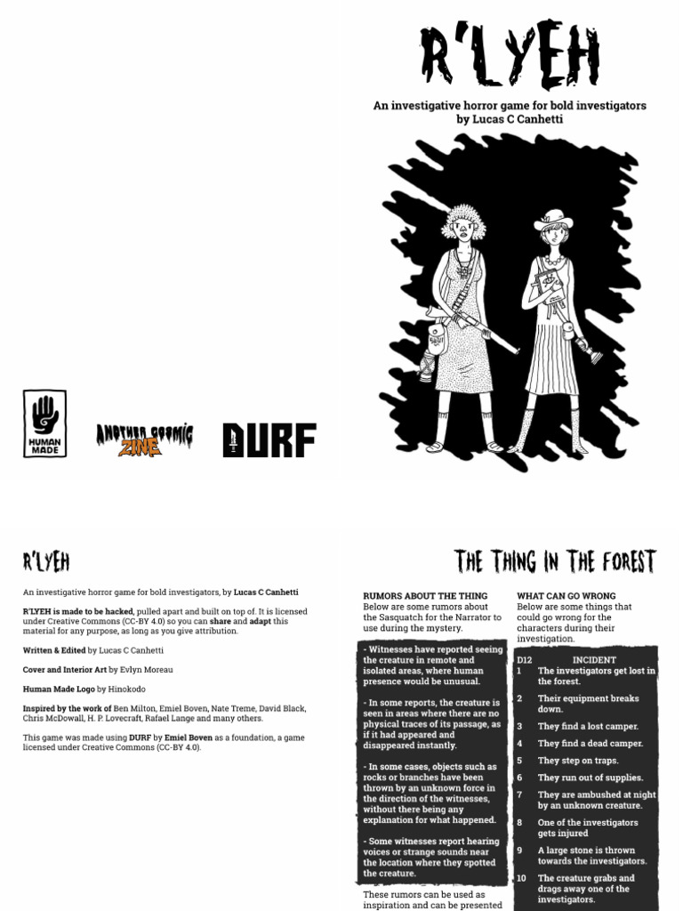 R'lyeh - Rules Zine (v2) - Printable | PDF