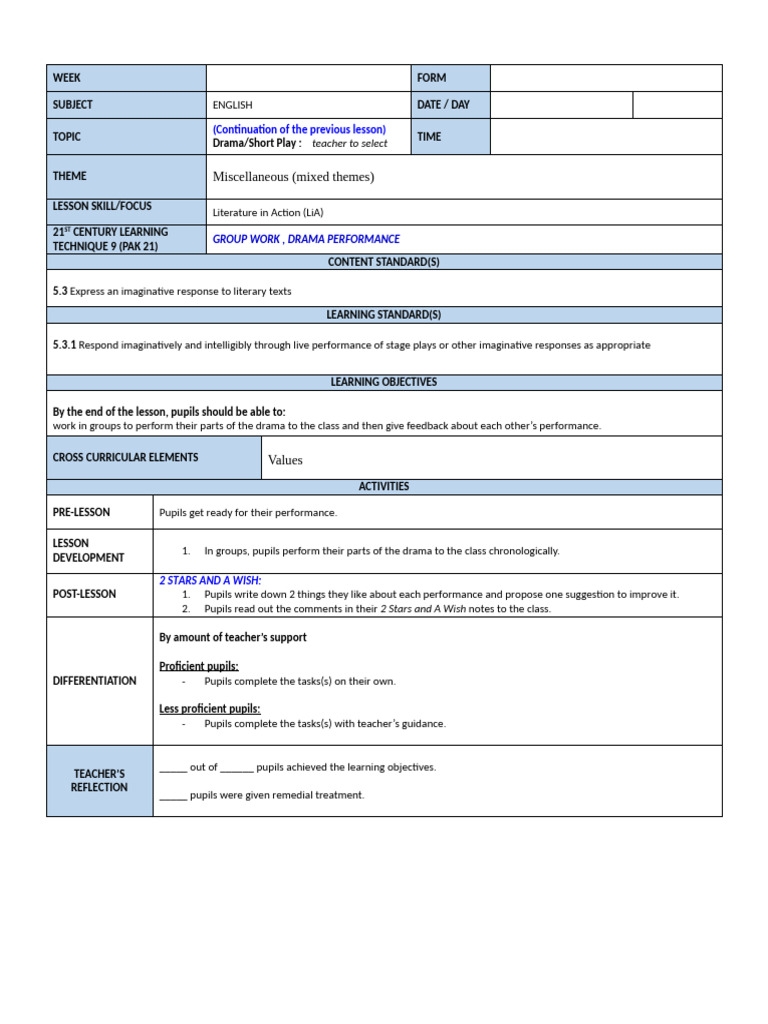 LESSON 75 - Literature - Short Play (Continuation) | PDF