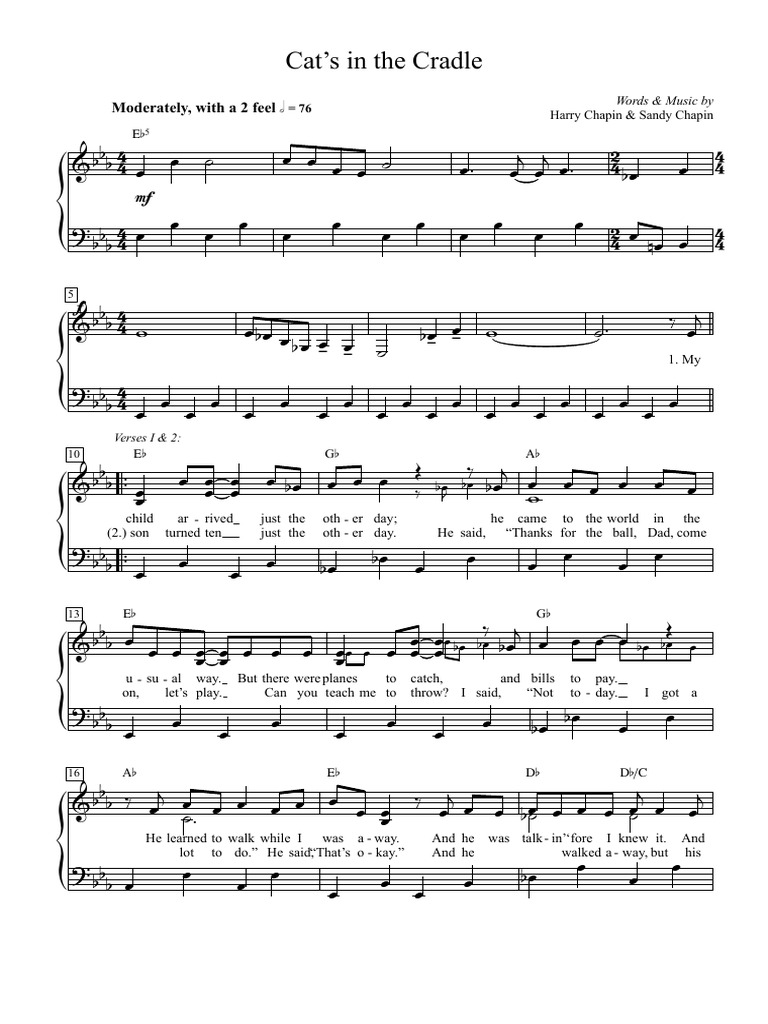 Cat's in the Cradle Lyrics | PDF