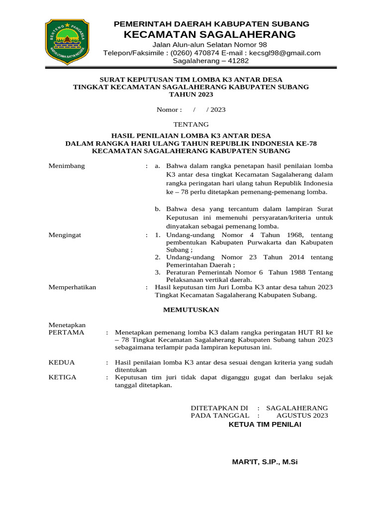 SK Juara Lomba k3 | PDF