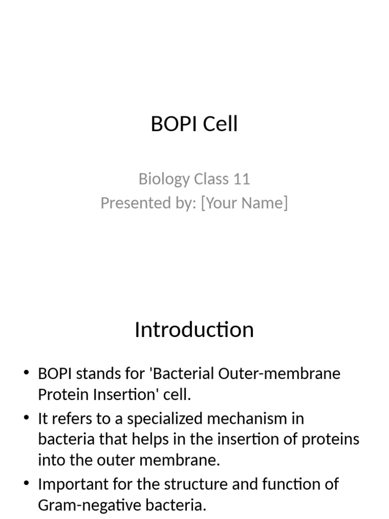 BOPI Cell Biology Class 11 Presentation | PDF