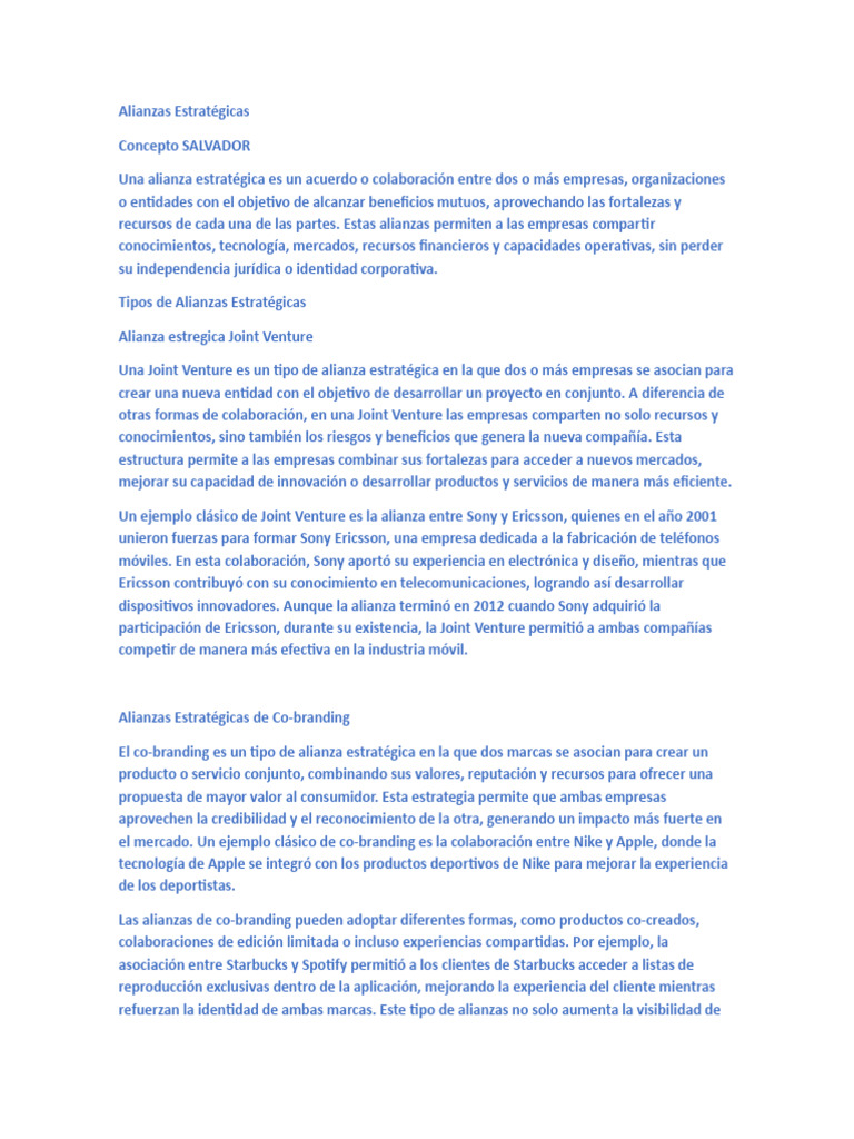 Alianzas Estretegicas | PDF | Proyecto conjunto | Business