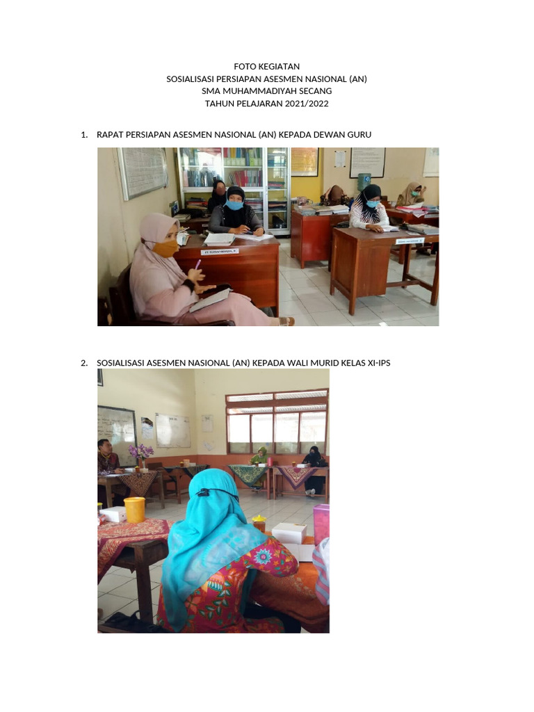 Foto Kegiatan Anbk | PDF
