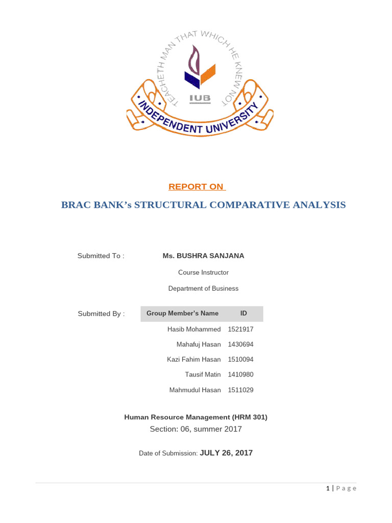 BRAC Bank HRM Structural Analysis | PDF | Recruitment | Human Resource ...