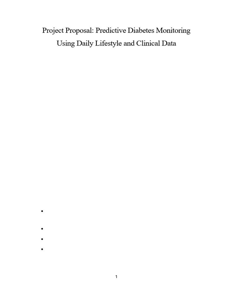 Diabetes Project Proposal | PDF | Diabetes | Medical Diagnosis