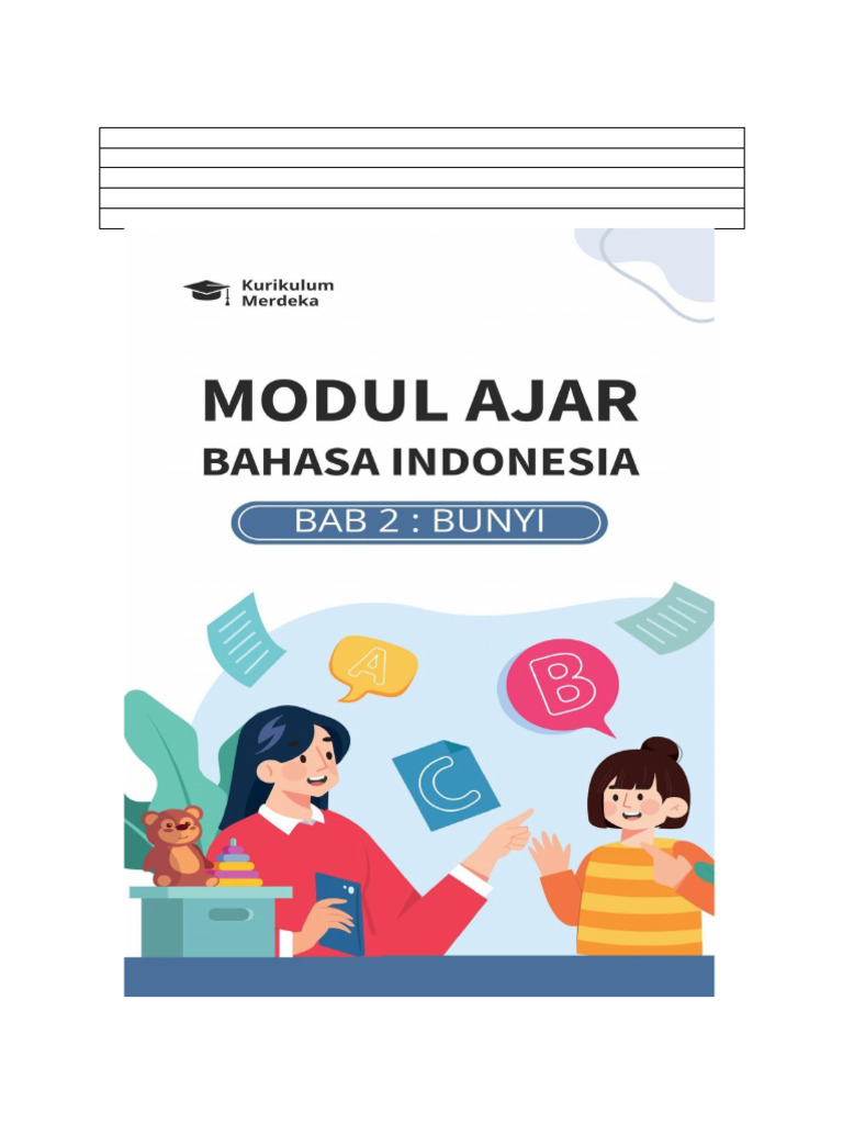 Modul Ajar Bahasa Indonesia Kelas 1 | PDF