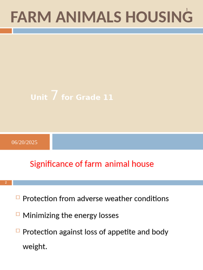 Agriculture For Grade 11 Unit 7 | PDF | Livestock | Barn