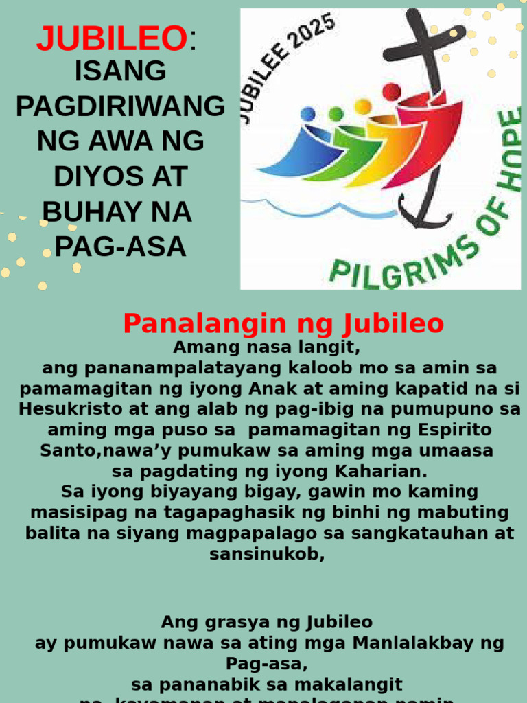 SPECIAL LESSON JUBILEO 2025 | PDF