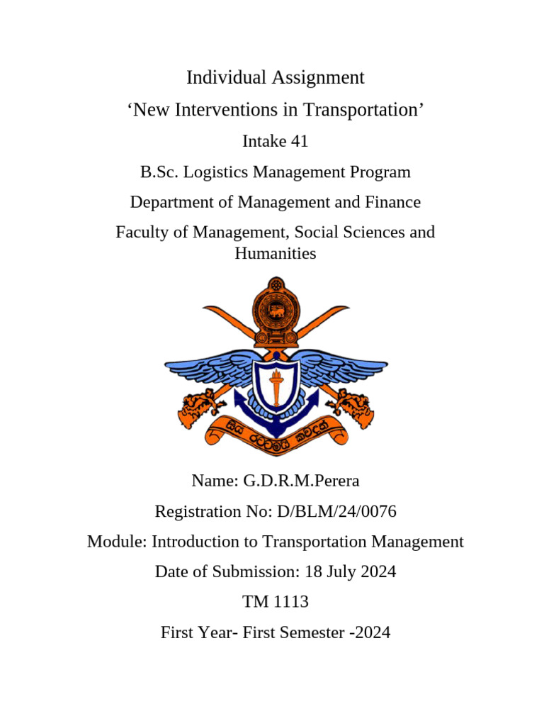 Transportation Assignment | PDF | High Speed Rail | Traffic