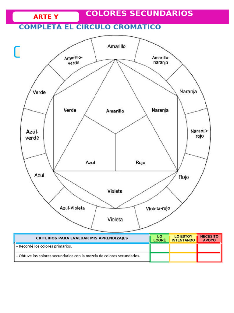 Ficha Arte Colores Secundarios | PDF