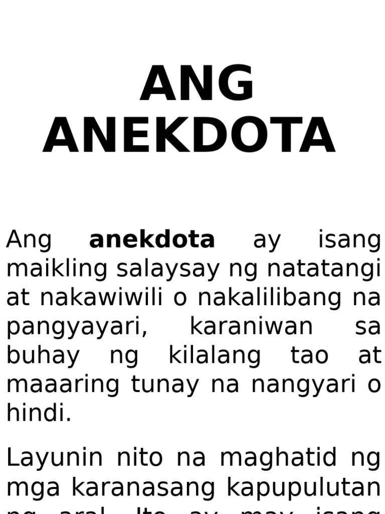 Ang Anekdota | PDF