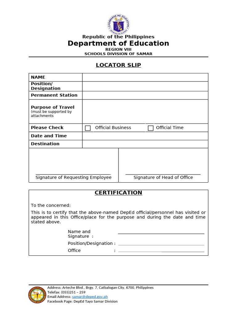 Locator Slip Template-Revised | PDF