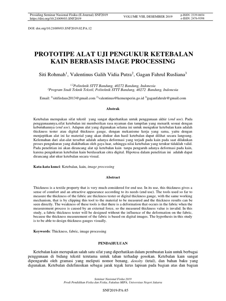 Prototipe Alat Ukur Ketebalan Kain | PDF