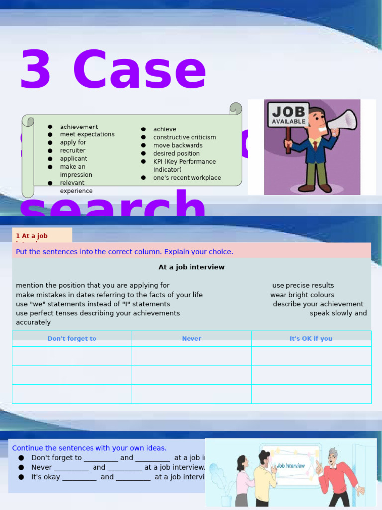 3 Case Study - Job Search | PDF | Job Interview | Salary