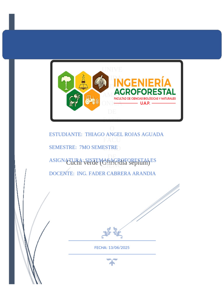 Características del Cuchi Verde en Agroforestería | PDF | Pasto | Hoja