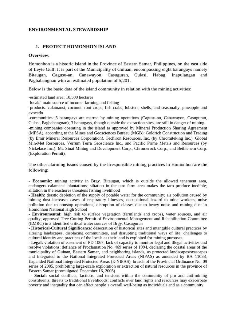 Environmental Stewardship | PDF | Mining | Natural Environment