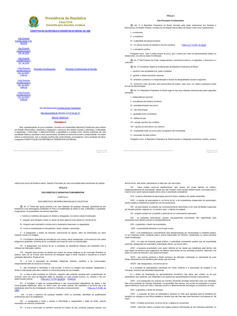 Constituicao Compilado | PDF | Sindicato | Emenda Constitucional