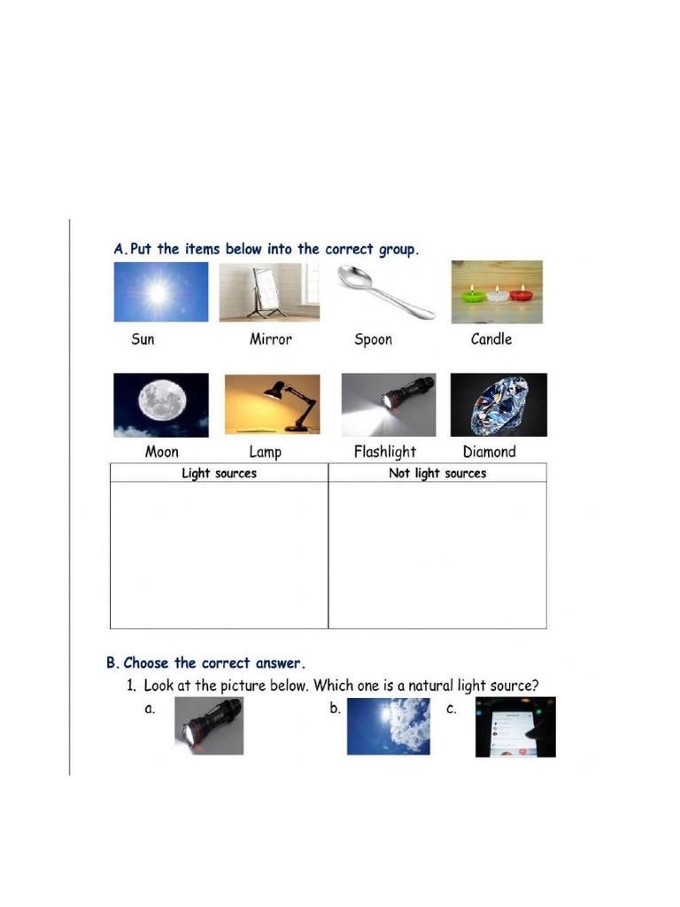 Light Lesson 1 Review | PDF