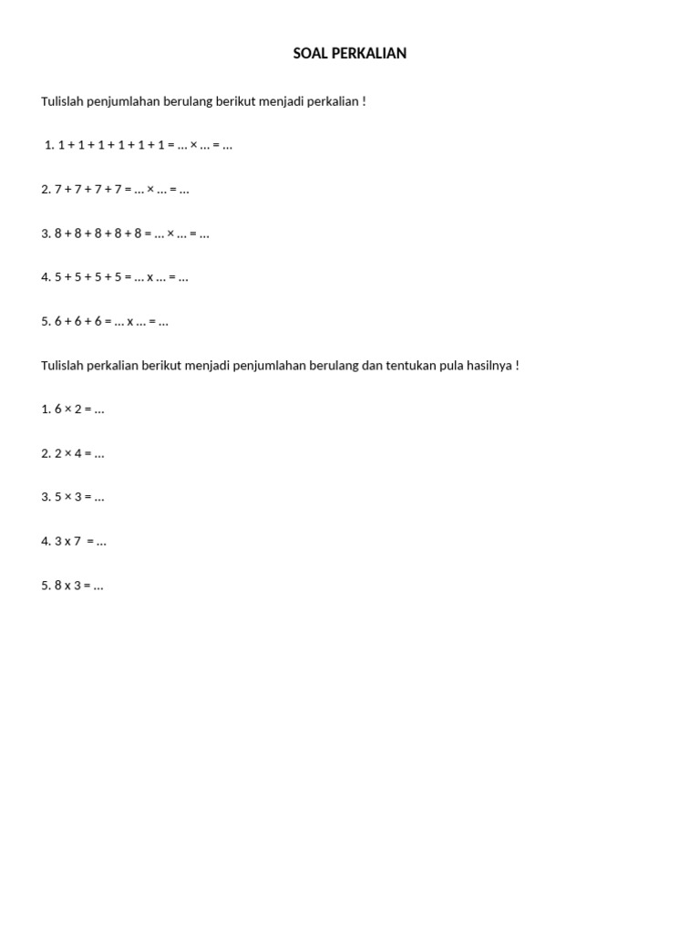 Soal Perkalian | PDF
