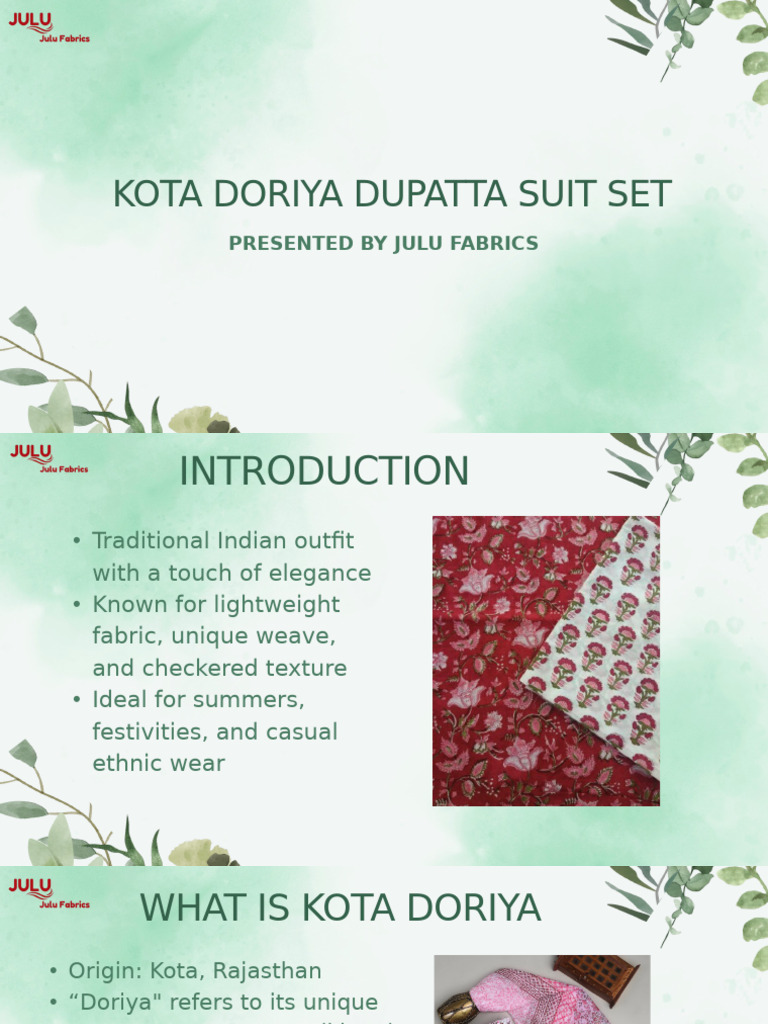 Kota Doriya Dupatta Suit Set | PDF