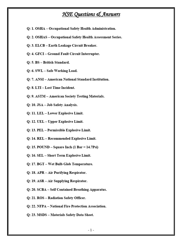 Safety Officer Interview Questions Answer | PDF | Personal Protective ...