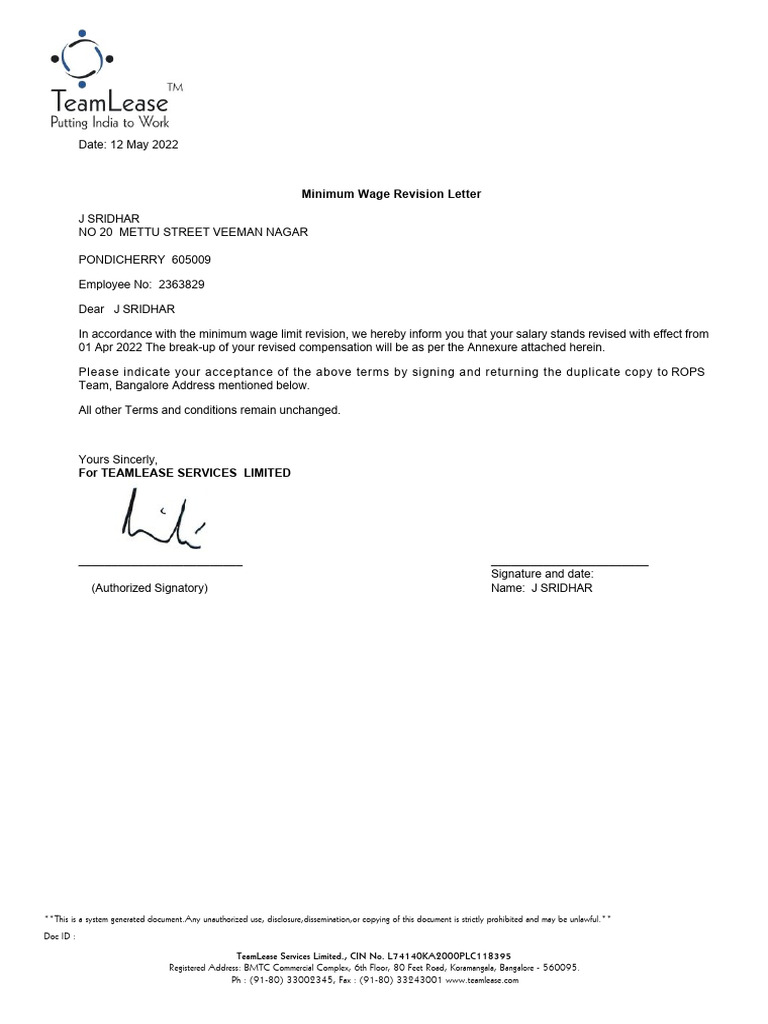 Minimum Wage Revision Notification | PDF | Salary | Taxation