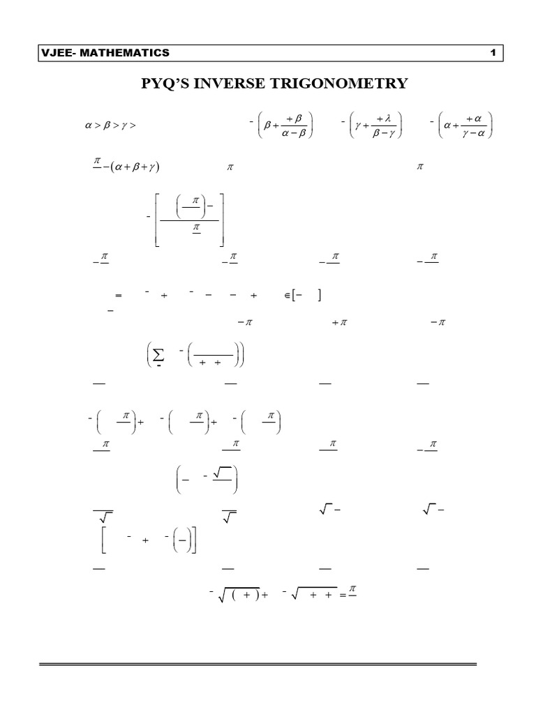 Inverse Trigonometry Pdf Trigonometric Functions Mathematics