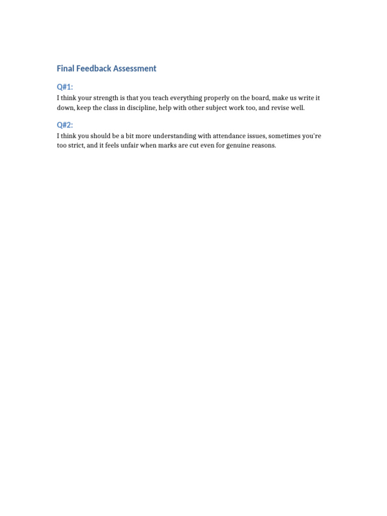 Final Feedback Assessment Eesar | PDF