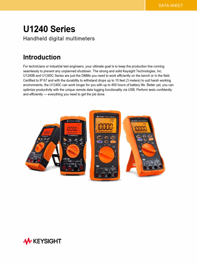 U1240C Series Handheld Digital Multimeters | PDF | Electronic Engineering | Electrical Engineering
